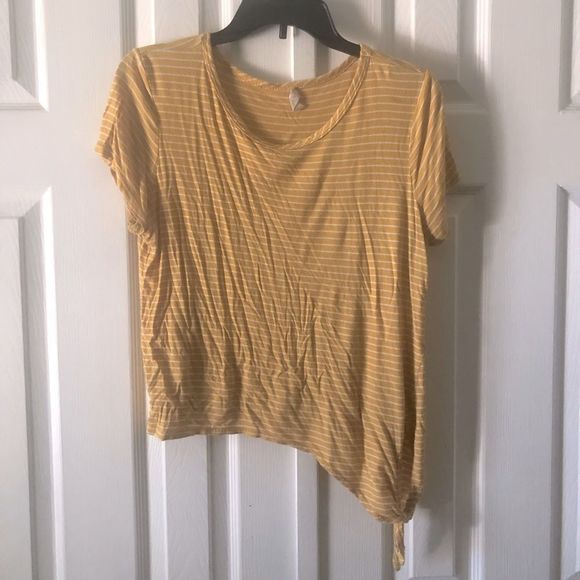 Olivia Rae | Tops | 62 Olivia Rae Mustard Yellow White Striped Top W ...